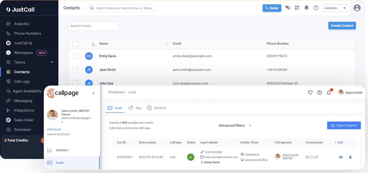 Enhance Sales Leads with JustCall and CallPage Integration